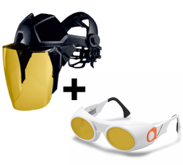 Laser welding hood with extra eye protection | Laser2000 Benelux C.V.